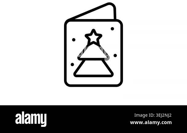 Visually appealing line icon animation of winter umbrella with ...