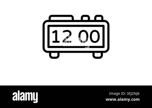 Ready to use premium icon animation of digital clock in line style ...