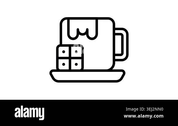 An easy to use outline style icon animation of fireplace Stock Video ...
