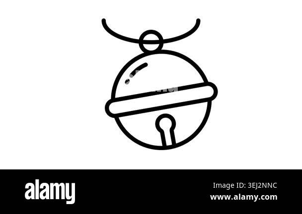 An easy to edit linear icon animation depicting winter chimney covered ...