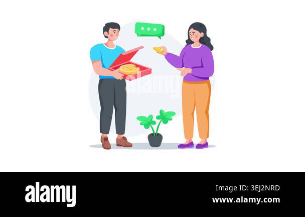 A well designed flat animated illustration depicting bitcoin online ...