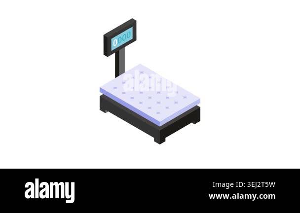 An amazing animated icon of digital weighing scale in modern style ...