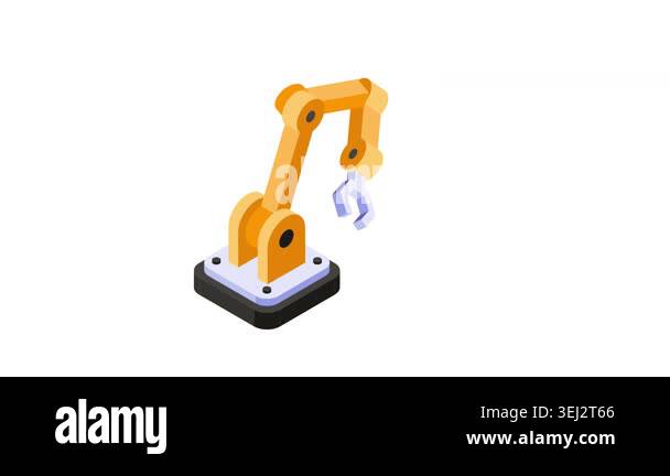 Get this amazing animated icon of robotic arm in isometric design style ...