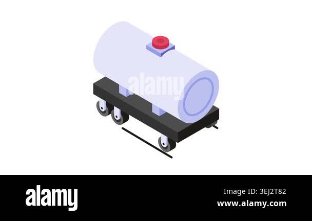 Oil trailer vector style, animated icon design of fuel container in ...
