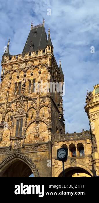 The Powder Tower or Powder Gate in Prague, Czech Republic. Beautiful ...