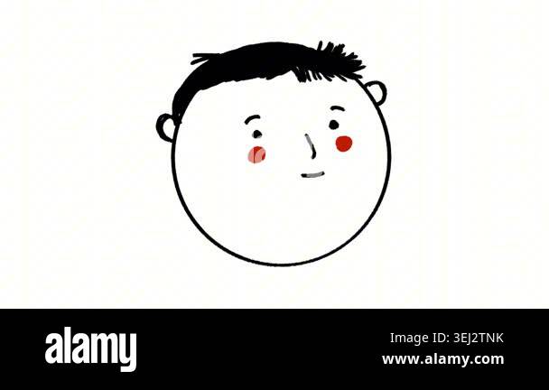 happy face Big Boy Doodle Sketch Illustration with Playful Hand Drawn ...