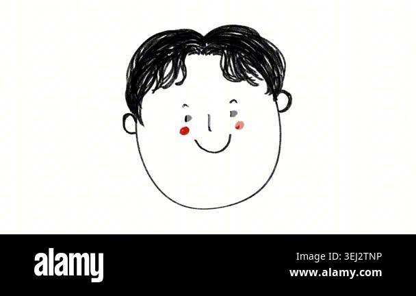 Smiley Big Boy Doodle Sketch Illustration with Playful Hand Drawn ...