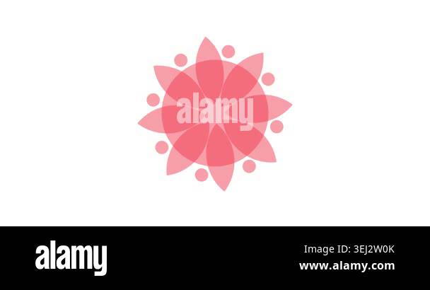 Animation flower red abstract rotate repeat loop unique Stock Video ...