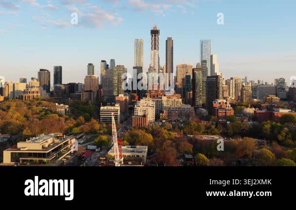 Toronto downtown buildings with skyscraper construction surrounded by ...