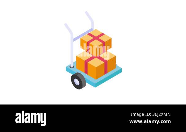 Get this amazing animated icon of parcel trolley in modern style Stock ...