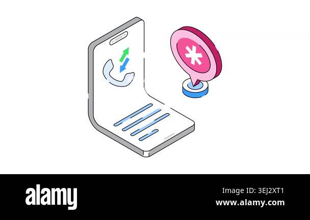 Telehealth call animated icon representing online healthcare ...