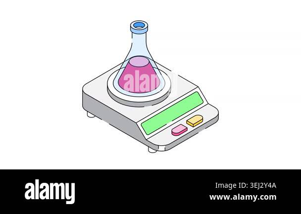 Beaker and scale for lab experiments and chemical analysis Stock Video ...