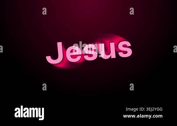 Jesus Text Animation with Neon Glow Stock Video Footage - Alamy