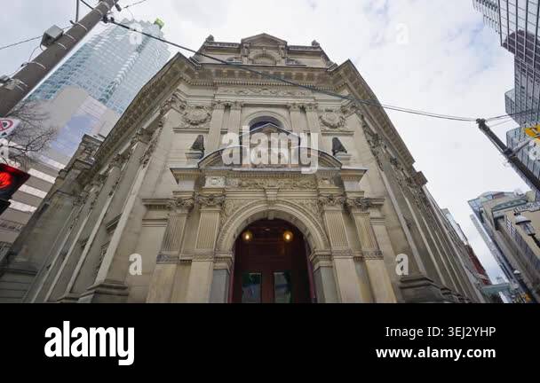 Ornate facade of Hockey Hall of Fame in downtown Toronto revealing ...