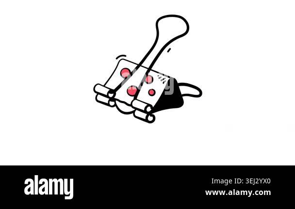 Simple paper clip doodle illustration, document holding and school ...