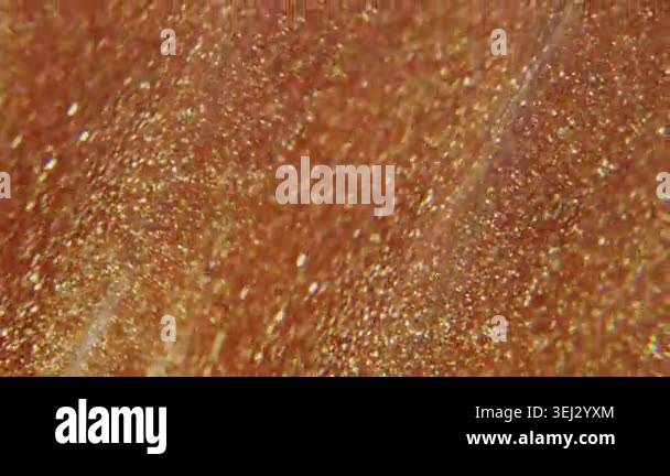 Glitter stream blur. Golden fluid. Sparkling paint liquid prism texture ...