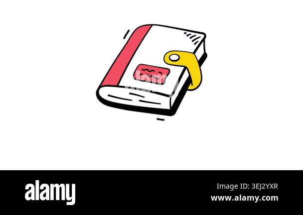 Personal diary or planner hand drawn doodle animated icon, daily ...