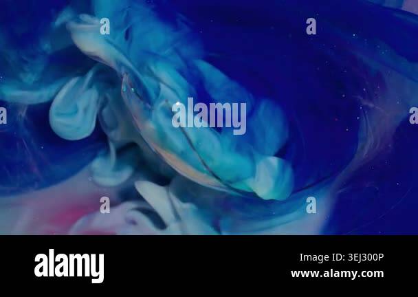 Paint drop water. Splash art. Defocused blue pink white colorful cloud ...