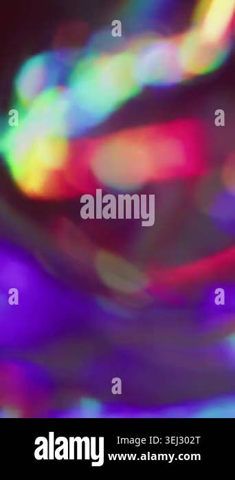 Vertical video. Bokeh glow. Gradient reflection. Fluorescent abstract ...