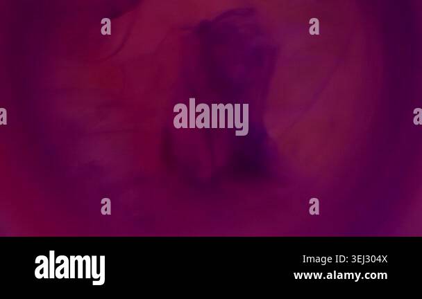 Blur smoke blob. Dye swirl. Red purple steam liquid paint dissolving in ...