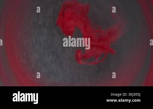Blur smoke blob. Dye swirl. Red steam liquid paint dissolving in water ...
