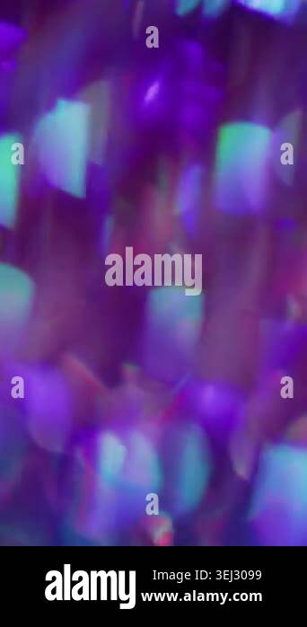 Vertical video. Prism bokeh lens. Leak illumination. Neon color fractal ...