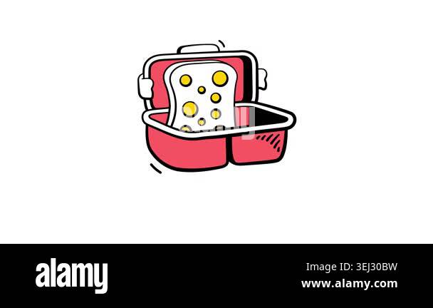 Get this amazing doodle style animated icon of lunch box, tiffin box ...