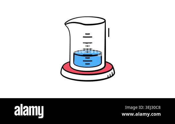 Well designed doodle style animated icon of of chemistry experiment ...