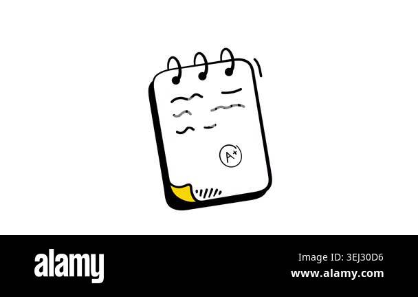 Here is a trendy doodle style animated icon of grade sheet, premium ...