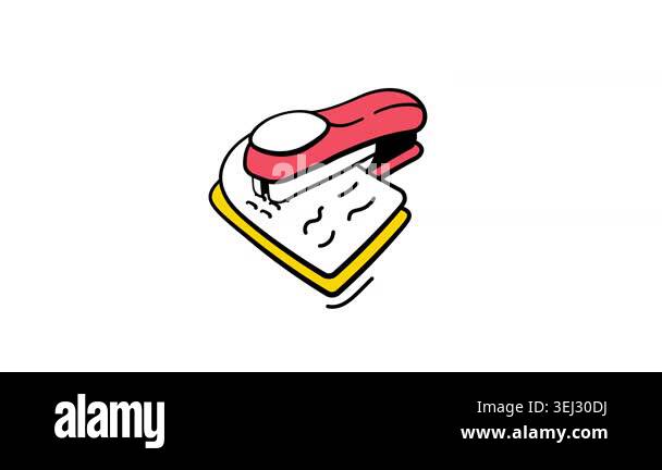 Get this amazing doodle animated icon of stapler, trendy vector design ...