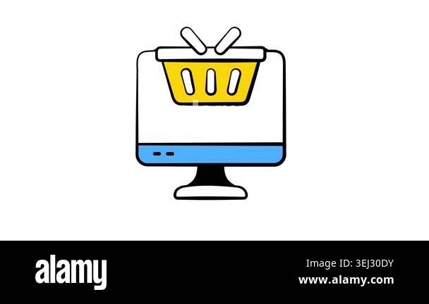 Add to basket animated icon symbolizing online store and cart purchases ...