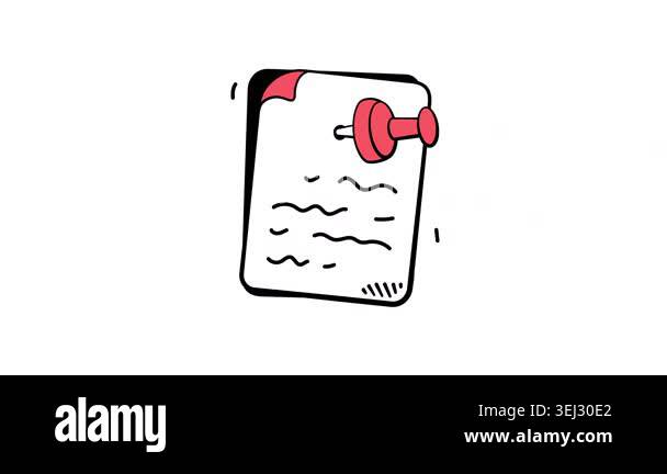 Paper note pinned for reminders and important tasks, trendy doodle ...