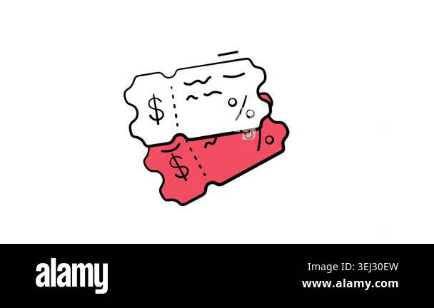 Grab this creative hand drawn animated icon of discount vouchers in ...