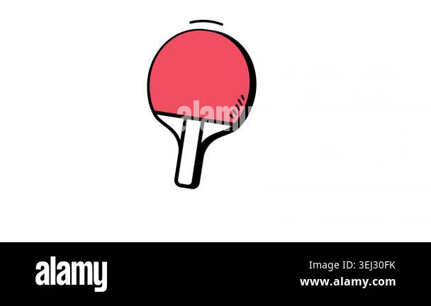 Hand drawn doodle illustration of ping pong paddle, school sports Stock ...