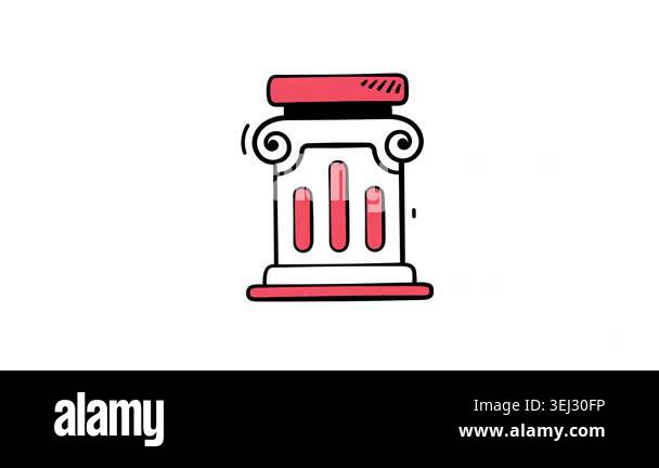 Get this amazing doodle style animated icon of ancient column in trendy ...