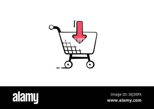 Add to cart animated icon symbolizing online store and cart purchases ...