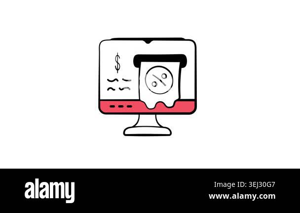 Creatively crafted amazing doodle animated icon of online payment ...