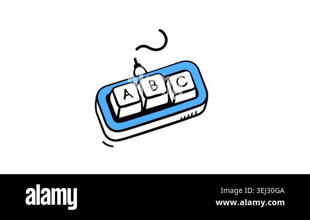 Here is a modern doodle style animated icon of keyboard, learning ...