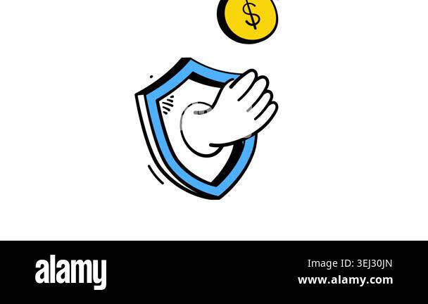 Online security and safe transactions, secure payment hand drawn ...
