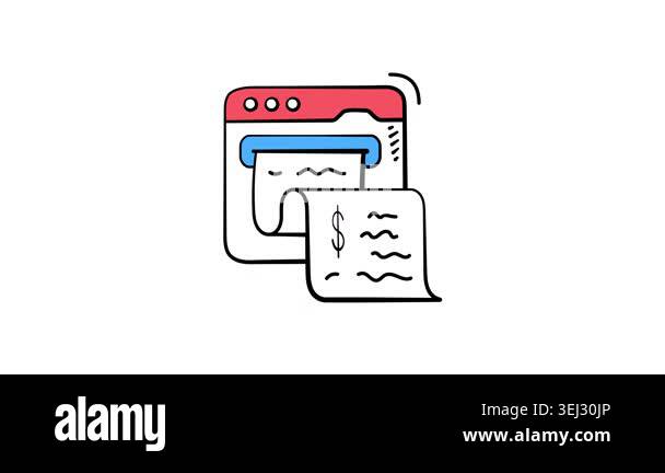 Creatively crafted amazing doodle animated icon of online payment ...