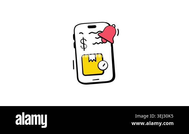 Download this amazing hand drawn animated icon of order alert, premium ...