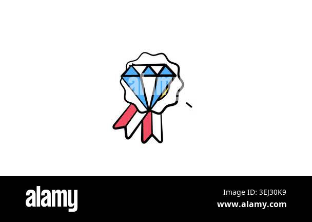 Badge with diamond representing premium product and top quality doodle ...