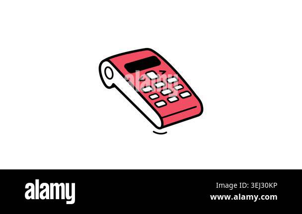 POS payment terminal hand drawn animated icon representing checkout and ...