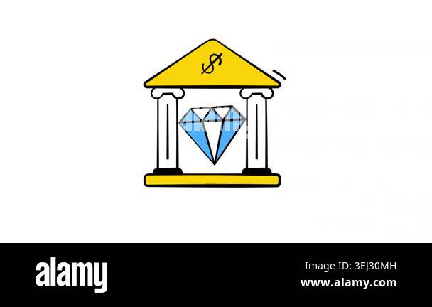 Grab this amazing doodle style animated icon of premium banking in ...