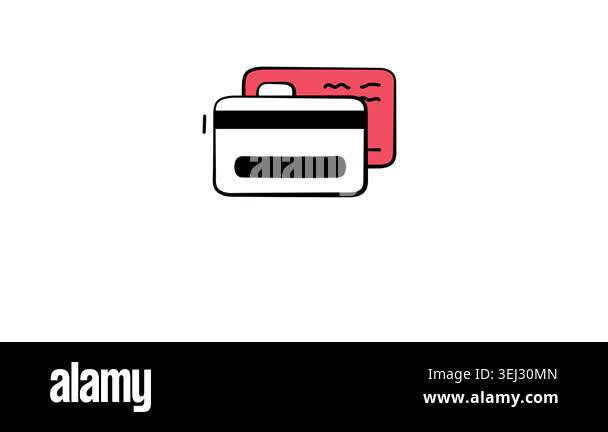 Get this amazing hand drawn animated icon of card payment in modern ...