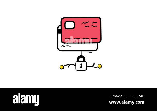Get this amazing doodle animated icon of secure payment in trendy style ...
