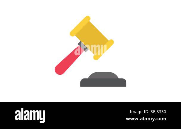 Represent legal proceedings with this colorful gavel animated icon ...