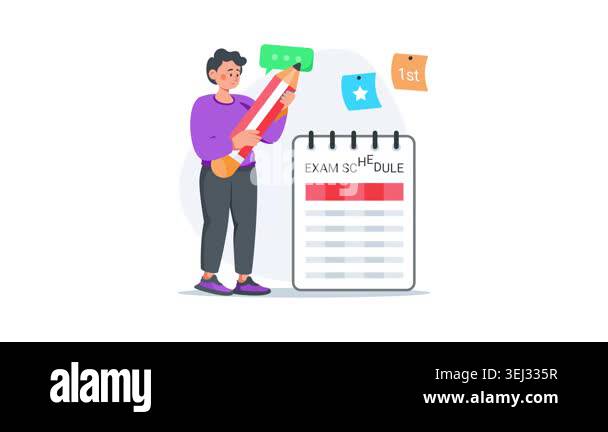 Well designed flat animated illustration illustration of a student with ...