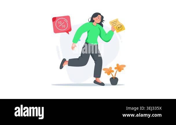 Creatively designed flat animated illustration illustration of a ...