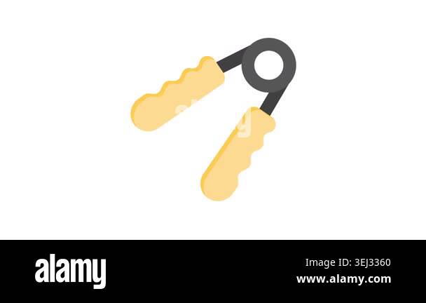 Well designed flat animated icon of hand grip, fitness equipment, hand ...